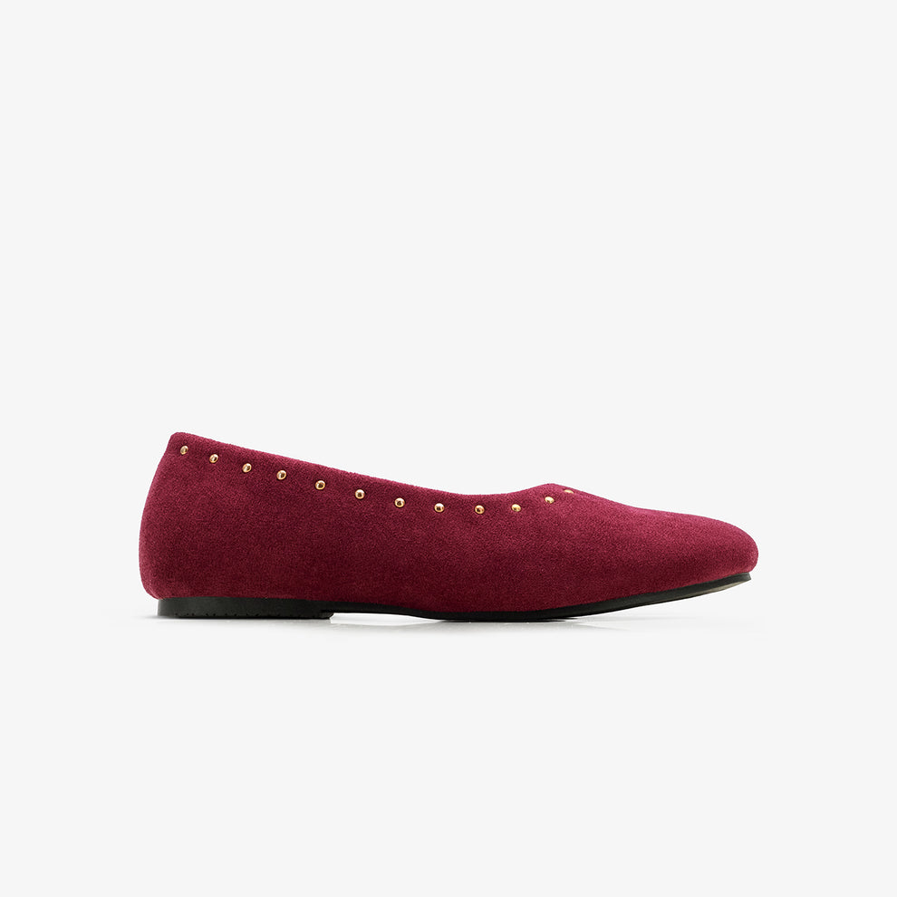 Buy Girls' Sneakers - Girls' Studded Ballet Flats G-BL-VRG-0001 MAROON ...